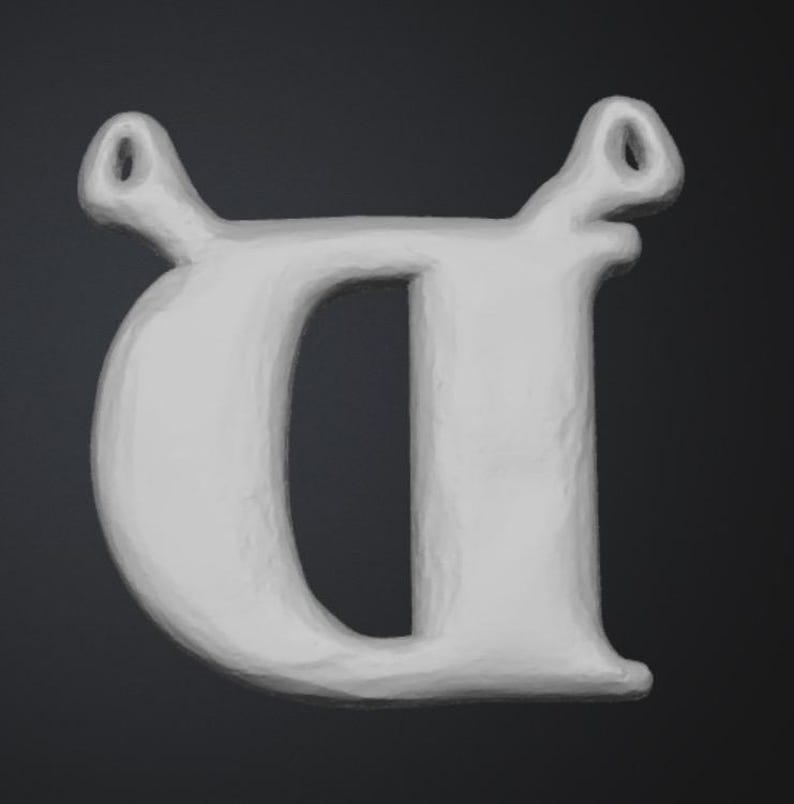 Shrek Letter D 3D Printer STL File—decor, Charm, Ornament - Etsy