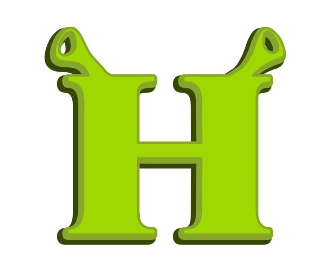 Shrek Letter H 3D Printer STL File—decor, Charm, Ornament - Etsy