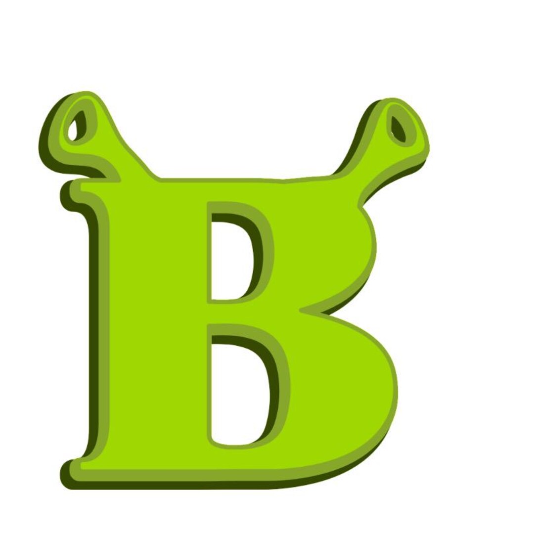 Shrek Letter B 3D Printer STL File—decor, Charm, Ornament - Etsy