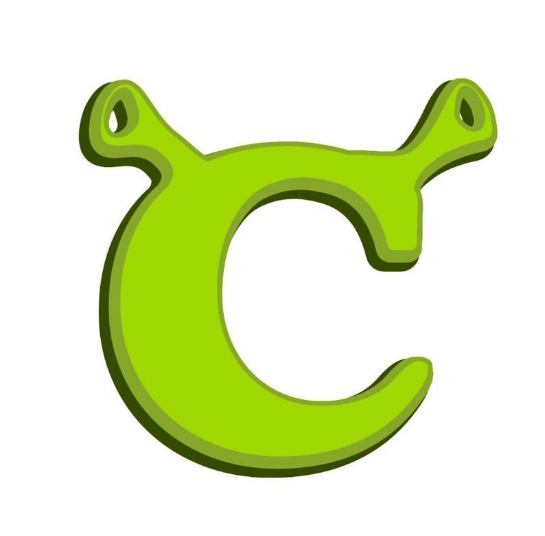 Shrek Letter C 3D Printer STL File—decor, Charm, Ornament - Etsy