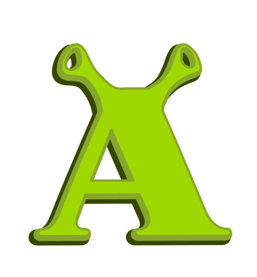 Shrek Letter A 3D Printer STL File—decor, Charm, Ornament - Etsy