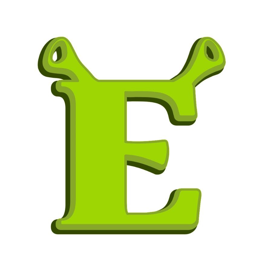 Shrek Letter E 3D Printer STL File—decor, Charm, Ornament - Etsy