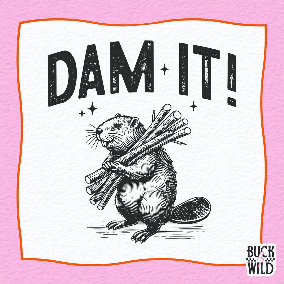 Dam It Beaver Png, Retro Line Art Svg Cut File, Trendy Vintage ...