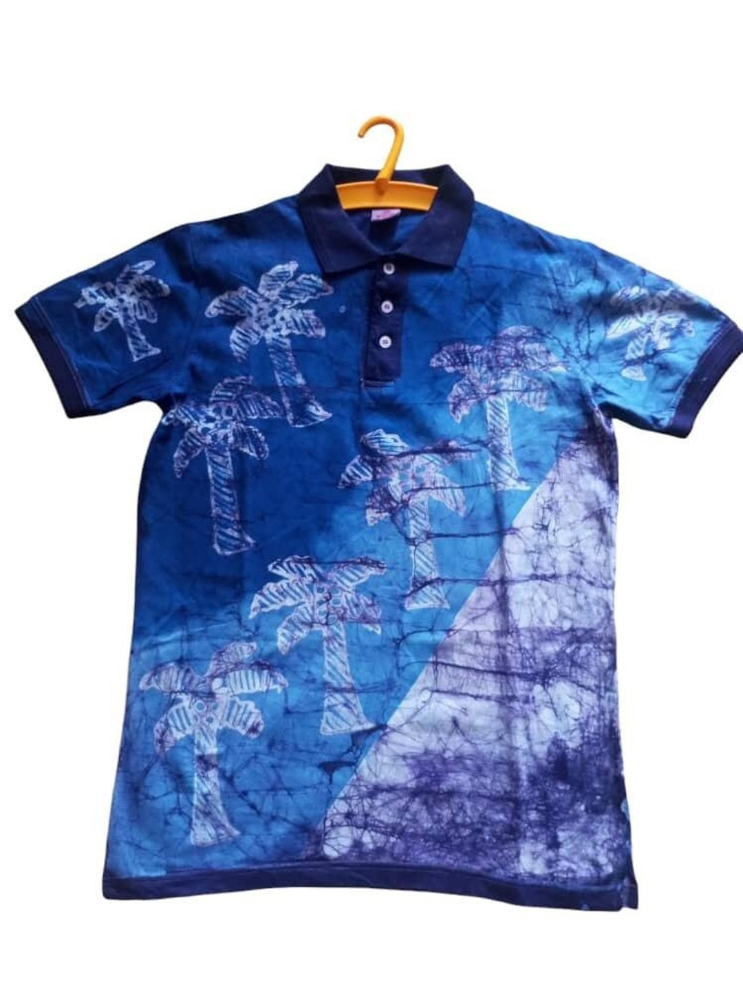 Handmade African Adire Fabric Polo T-shirt - Etsy