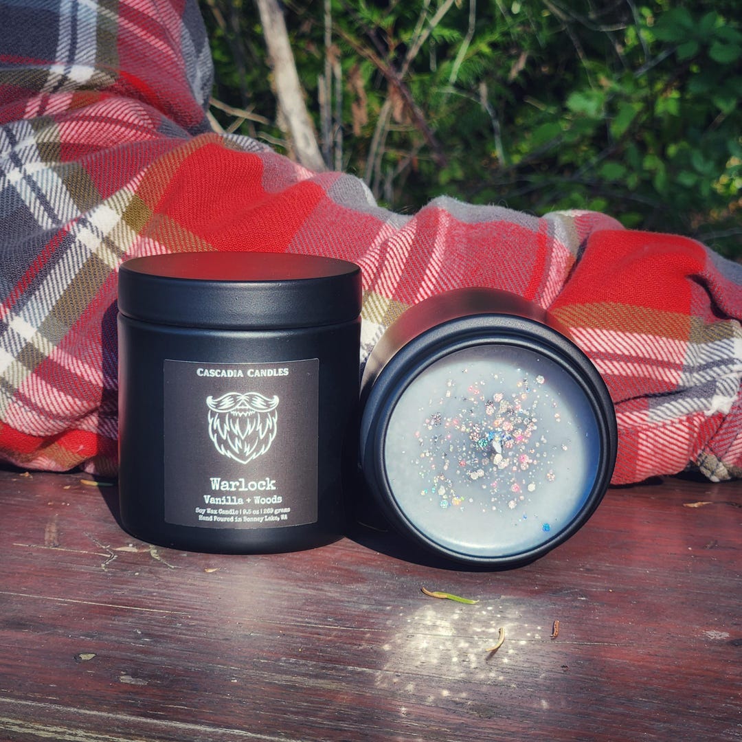 Warlock Candle || Vanilla + Woods || Handmade Soy Wax Candle ...