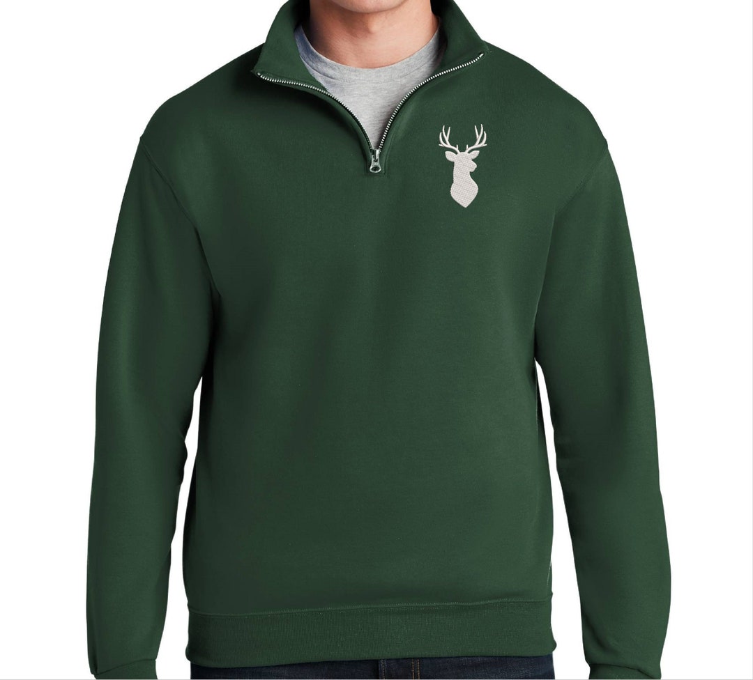 Personalized Deer Quarter Zip Sweatshirt - Etsy