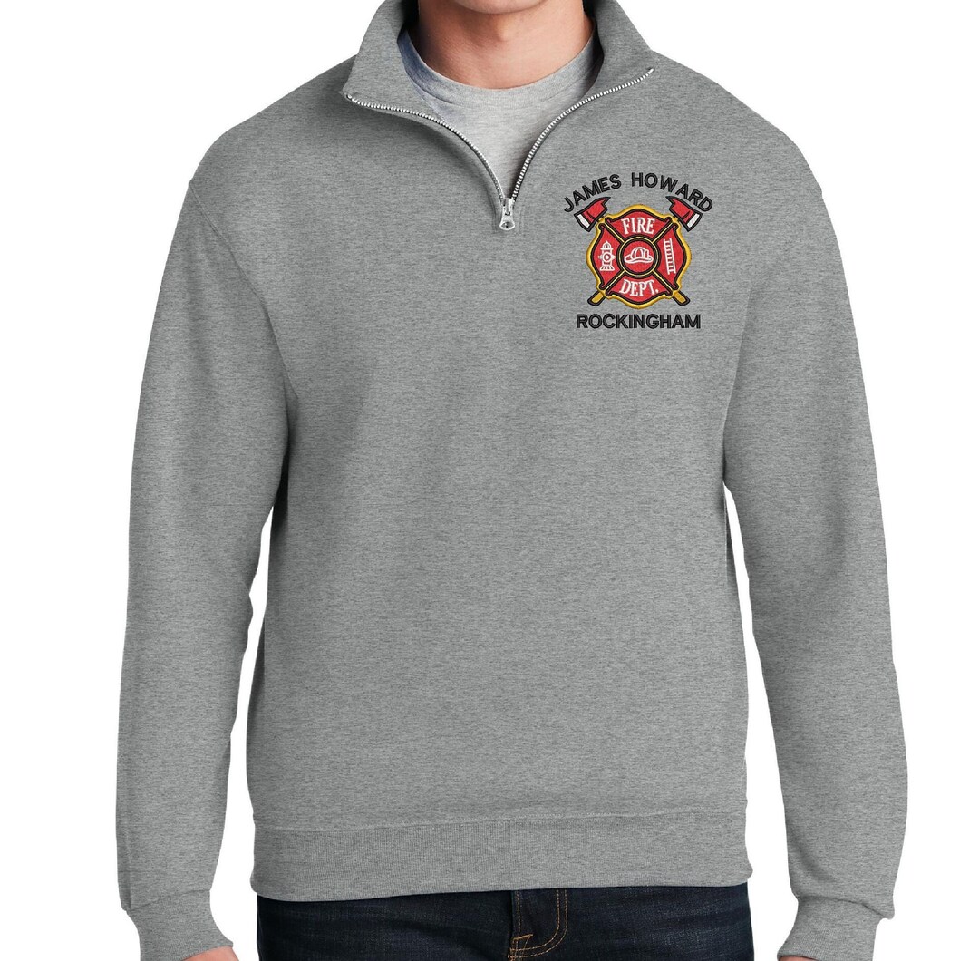 Personalized Firefighter Quarter Zip Sweatshirt - Etsy