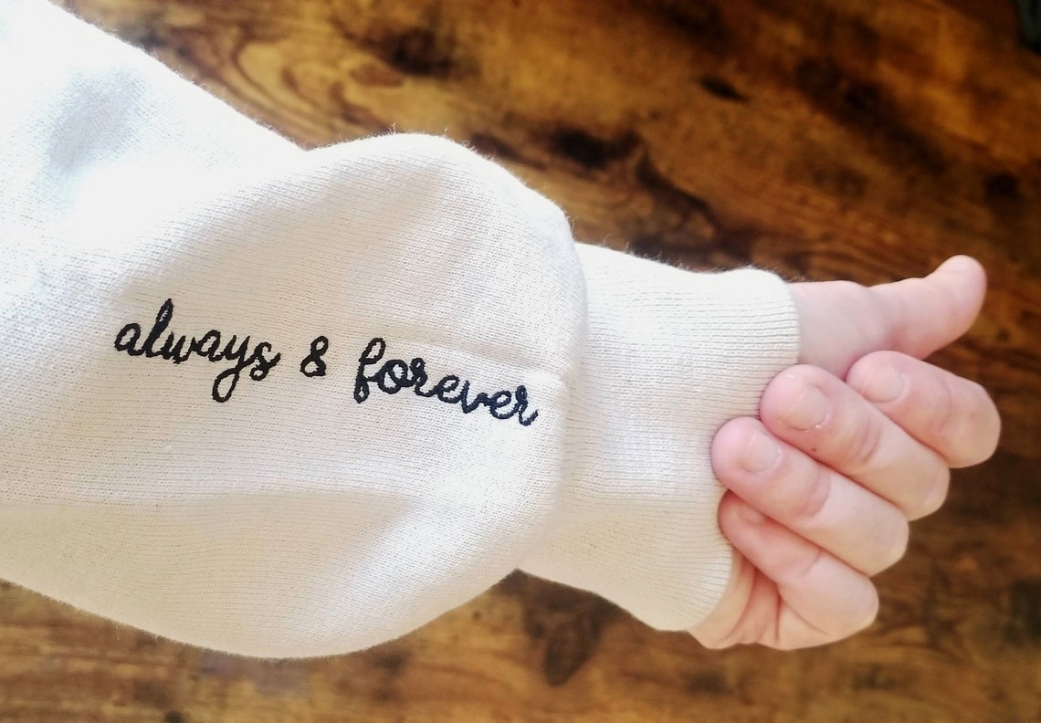 Embroidered Arm Cuff Sweatshirt Add On - Etsy