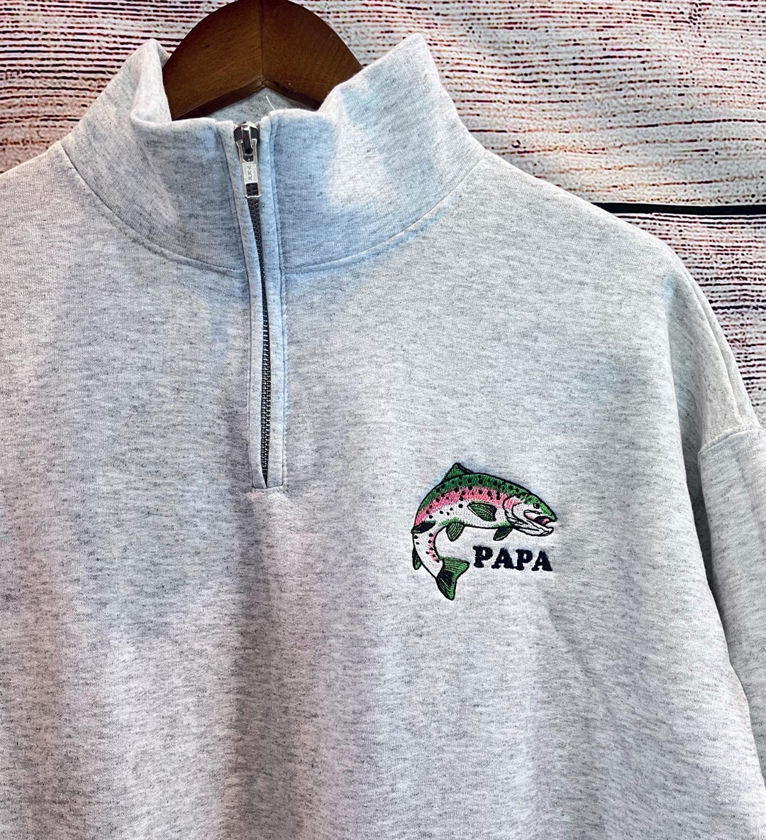 Personalized Fishing Quarter Zip for Men and Women Trout Fisherman Gift ...