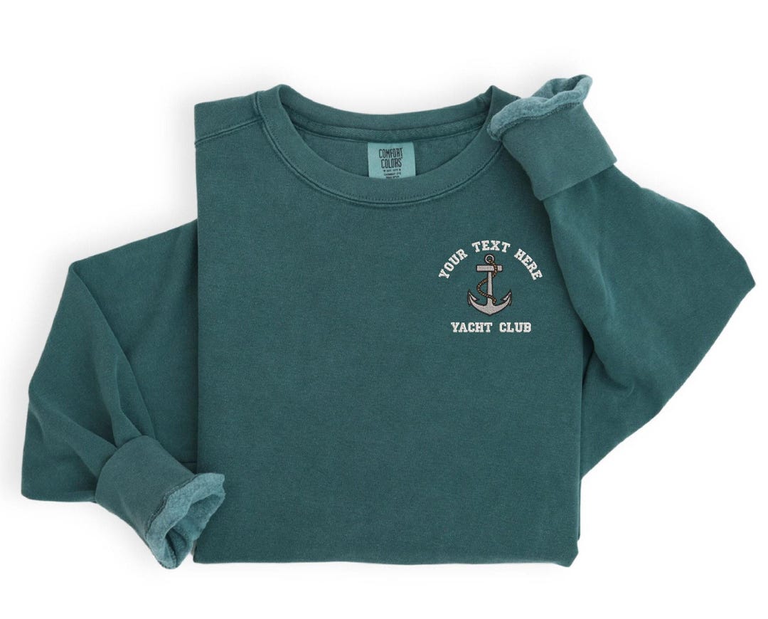 Personalized Yacht Club Sweatshirt Nautical Anchor Pullover for Men and ...