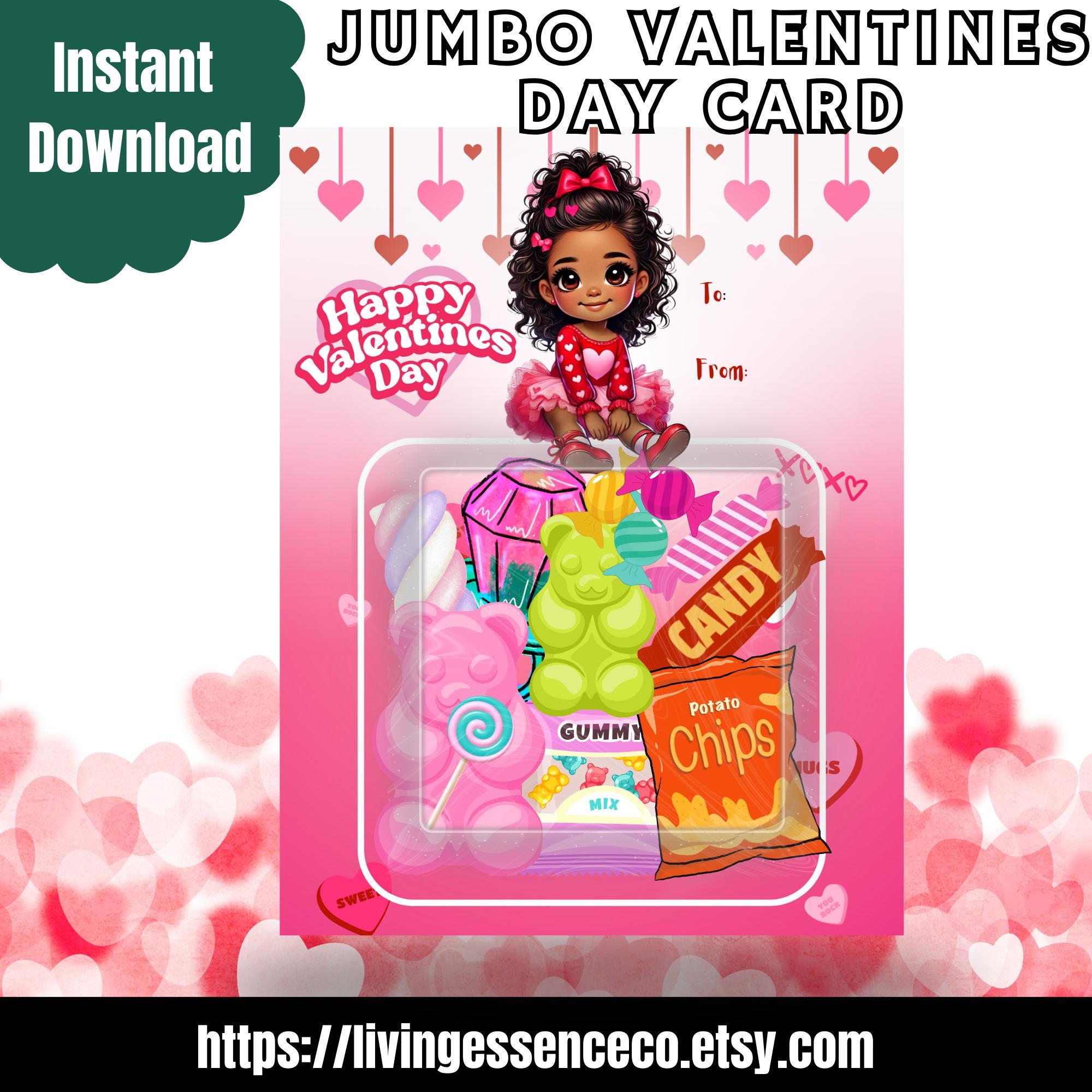 African American-themed Jumbo Valentine’s Day Card in High-quality PNG ...
