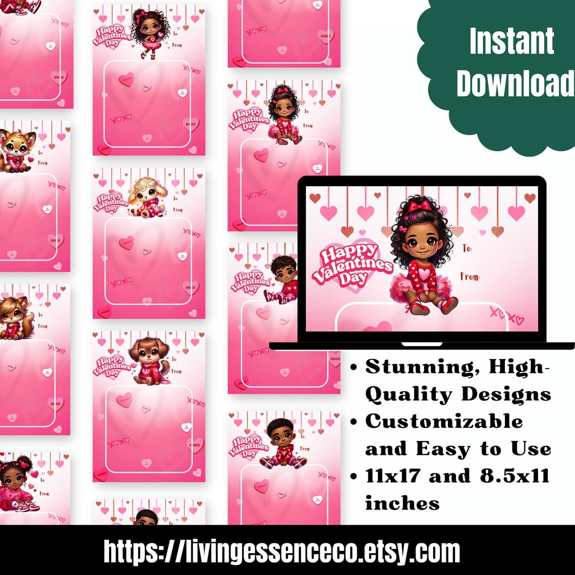 African American-themed Jumbo Valentine’s Day Card in High-quality PNG ...