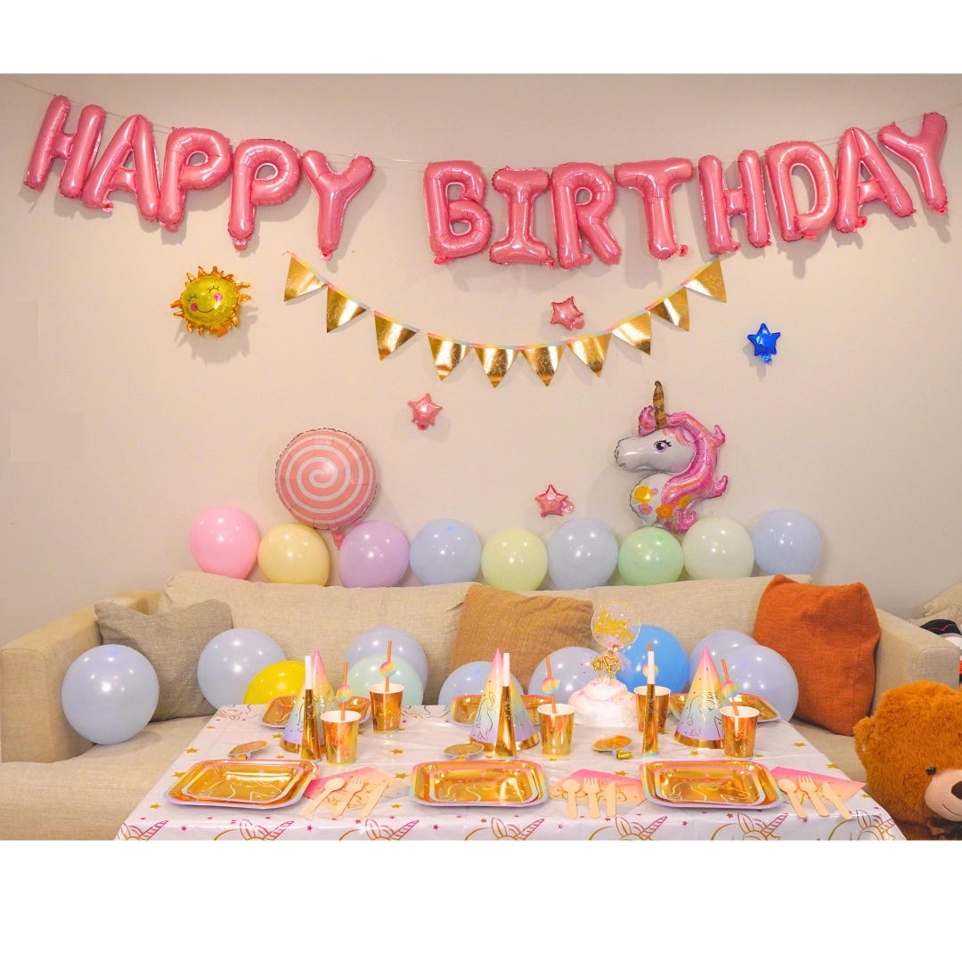 Unicorn Birthday Box, Kids Party Decor, Birthday Party Supplies Kit ...
