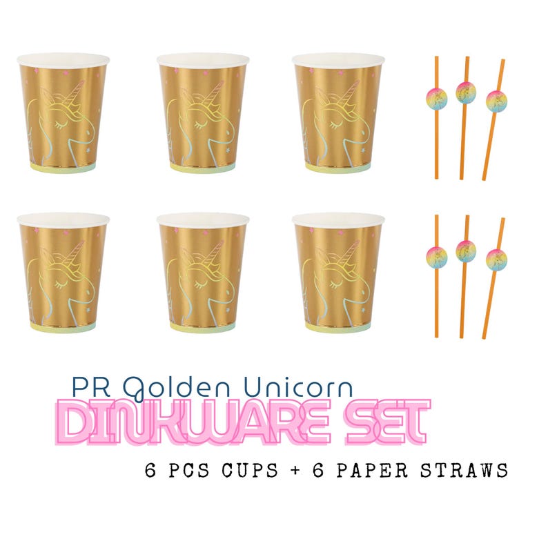 Unicorn Birthday Party Set: Plates, Cups, Napkins - Serves 6 - Etsy