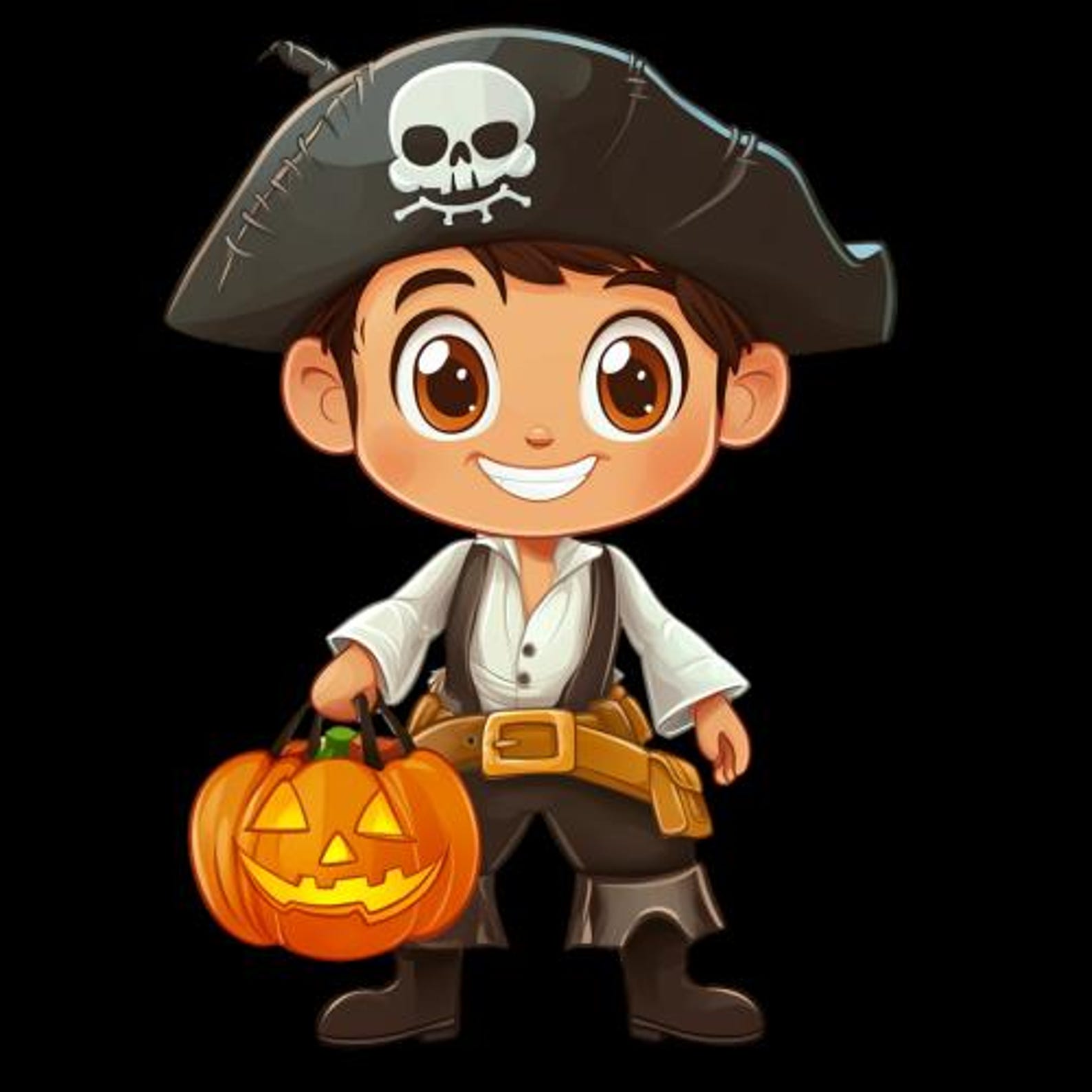 Pirate Boy Costume Cartoon PNG – Halloween Jack-o'-lantern Design ...