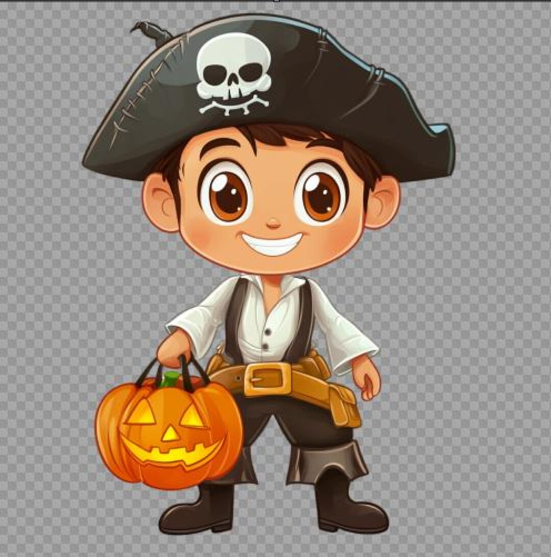 Pirate Boy Costume Cartoon PNG – Halloween Jack-o'-lantern Design ...