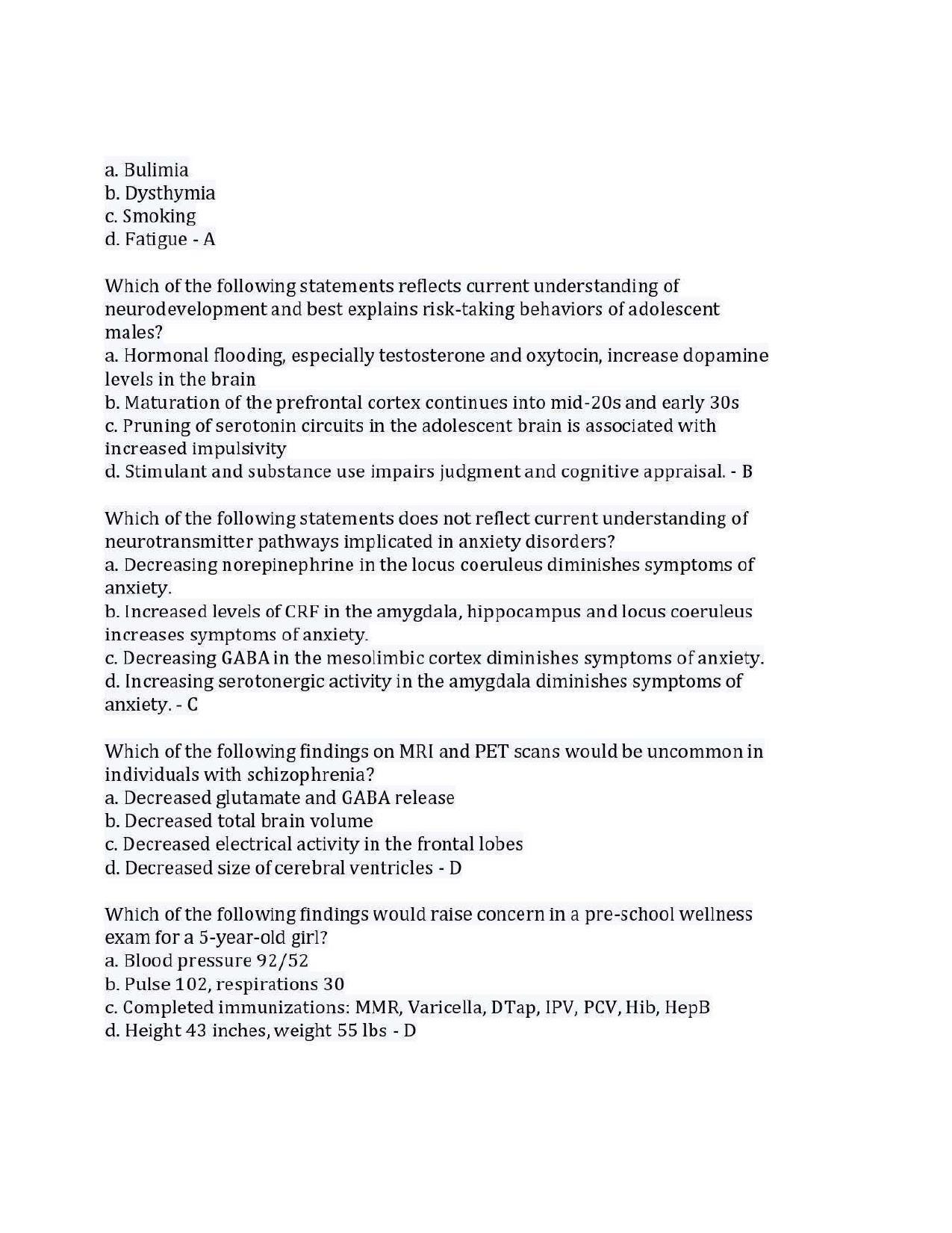 PMHNP ANCC IQ Domains 1-5 | Complete Q-bank Answered All Correctly ... PMHNP ANCC IQ Domains 1-5 | Complete Q-bank Answered All Correctly ...