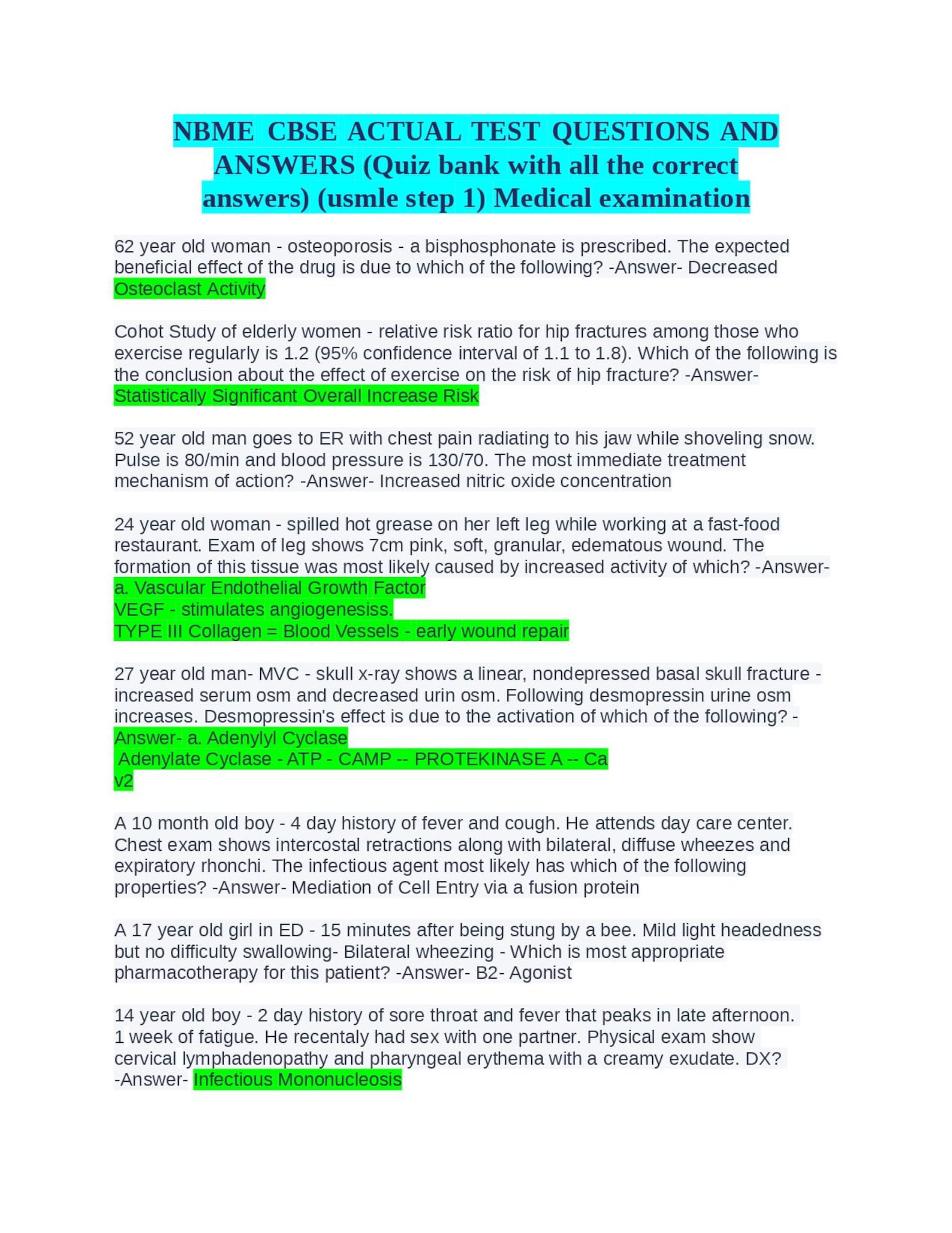 NBME CBSE Exam Question Bank: USMLE Step 1 (updated Fall 2025/2026) - Etsy