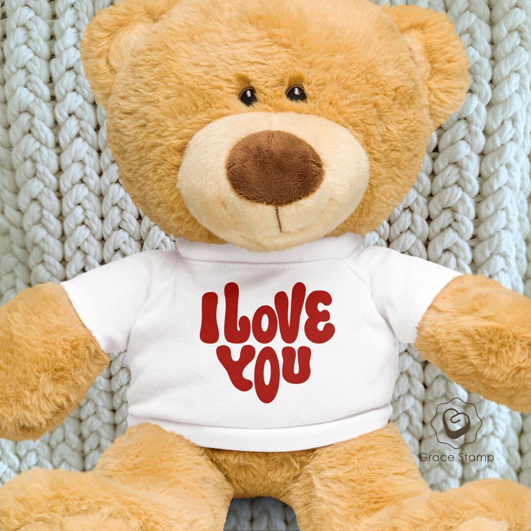 I Love You Teddy Bear Valentines Day Gift Cute Plush Toy for Loved Ones ...