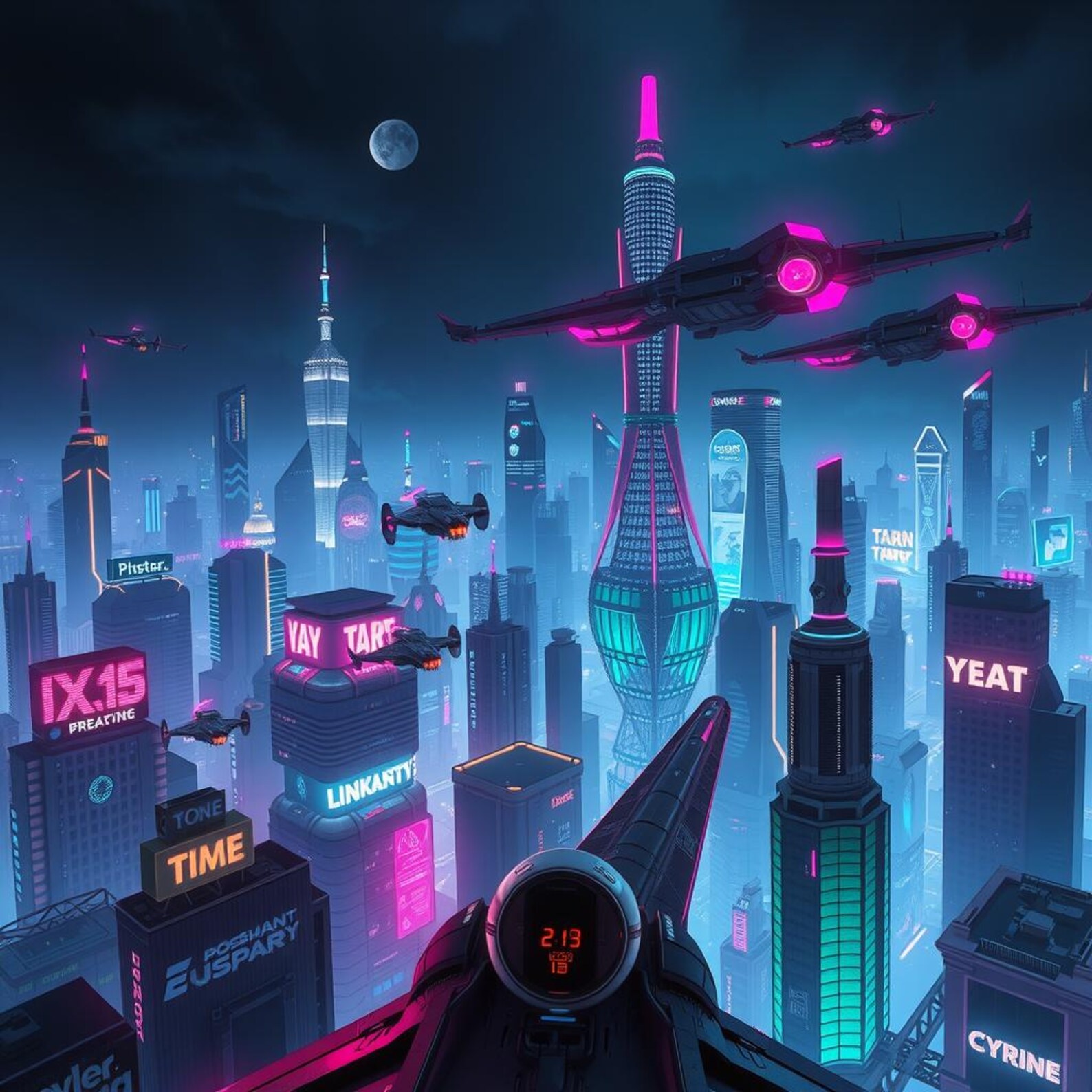 Futuristic City Skylines - Etsy