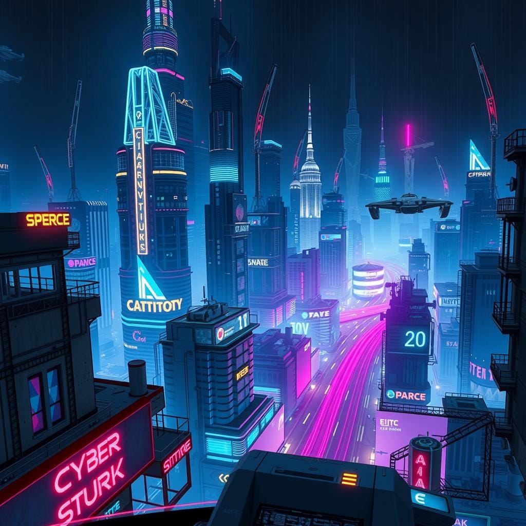 Futuristic City Skylines - Etsy