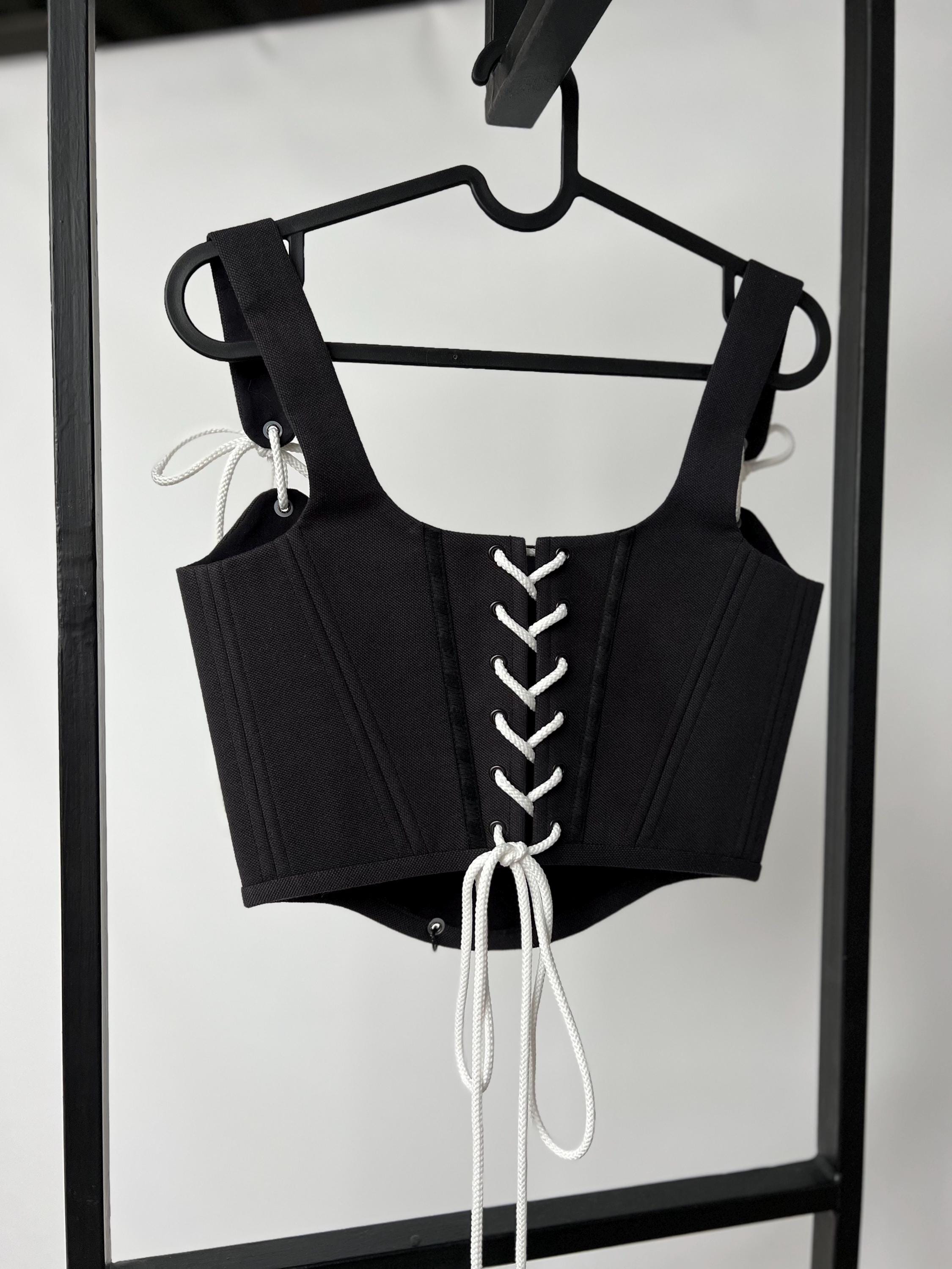 A Corset Top Recycled From a T-shirt. Reworked Corset. Colour: Black - Etsy