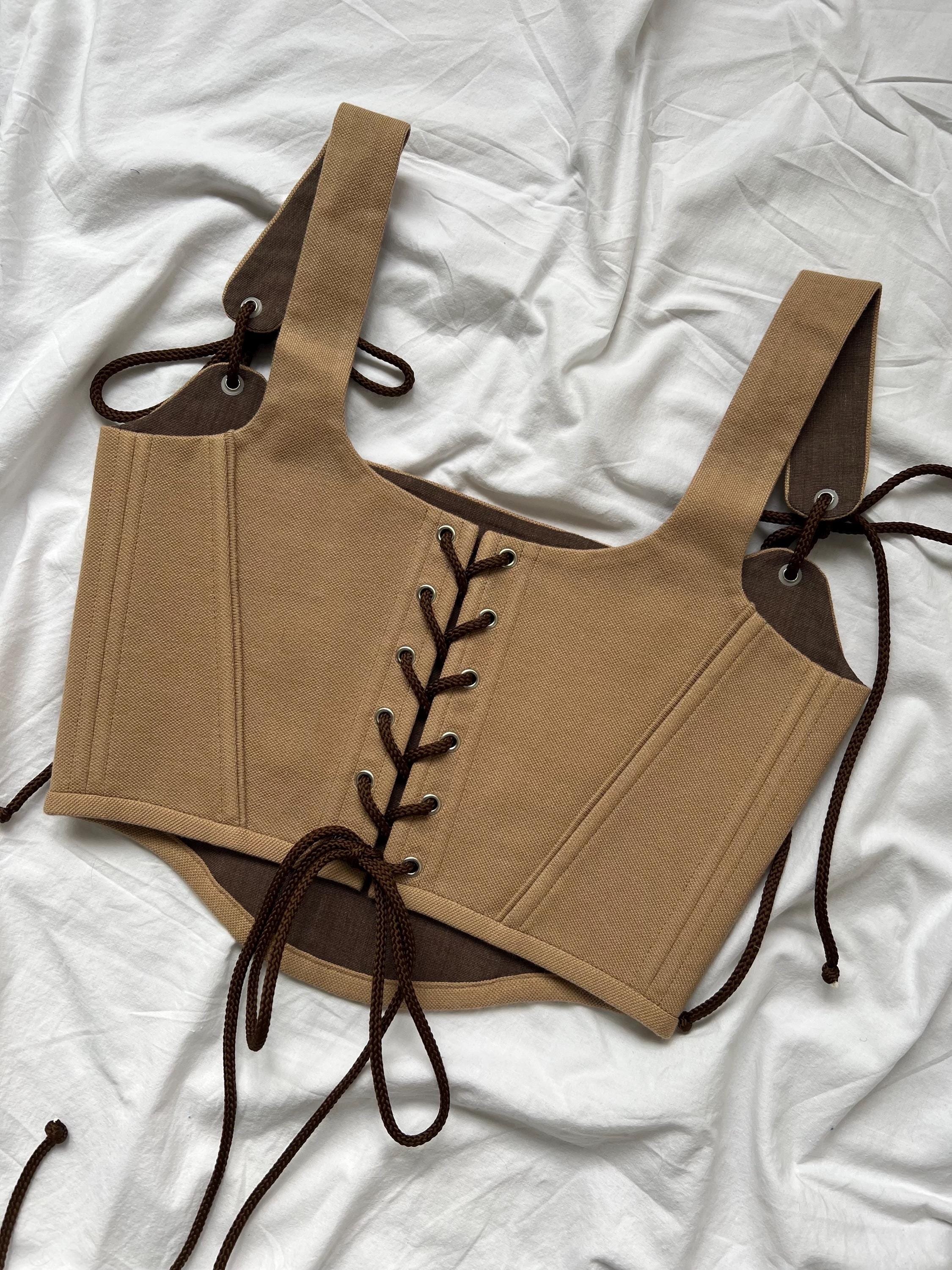 A Corset Top Recycled From a T-shirt. Reworked Corset. Colour: Beige - Etsy