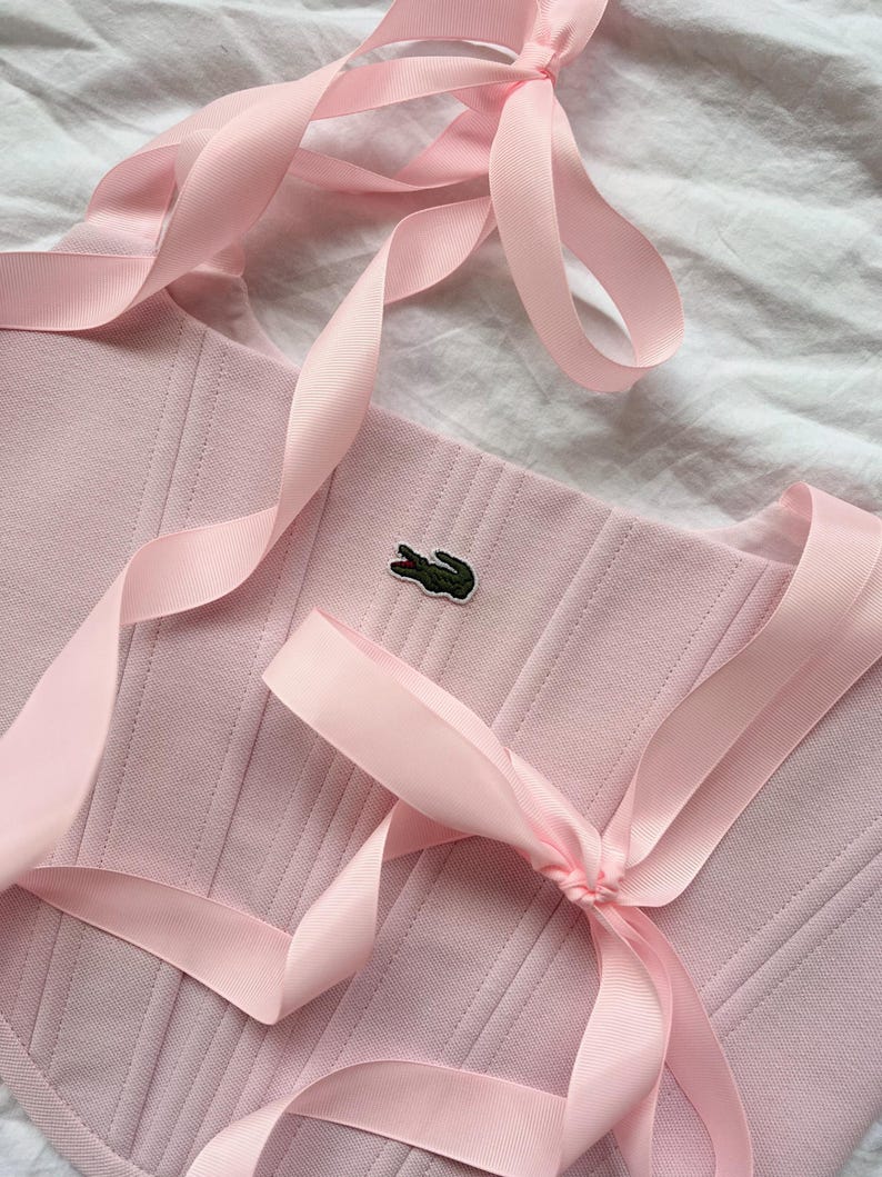 A Corset Top Recycled From a T-shirt. Reworked Corset. Colour: Pink - Etsy