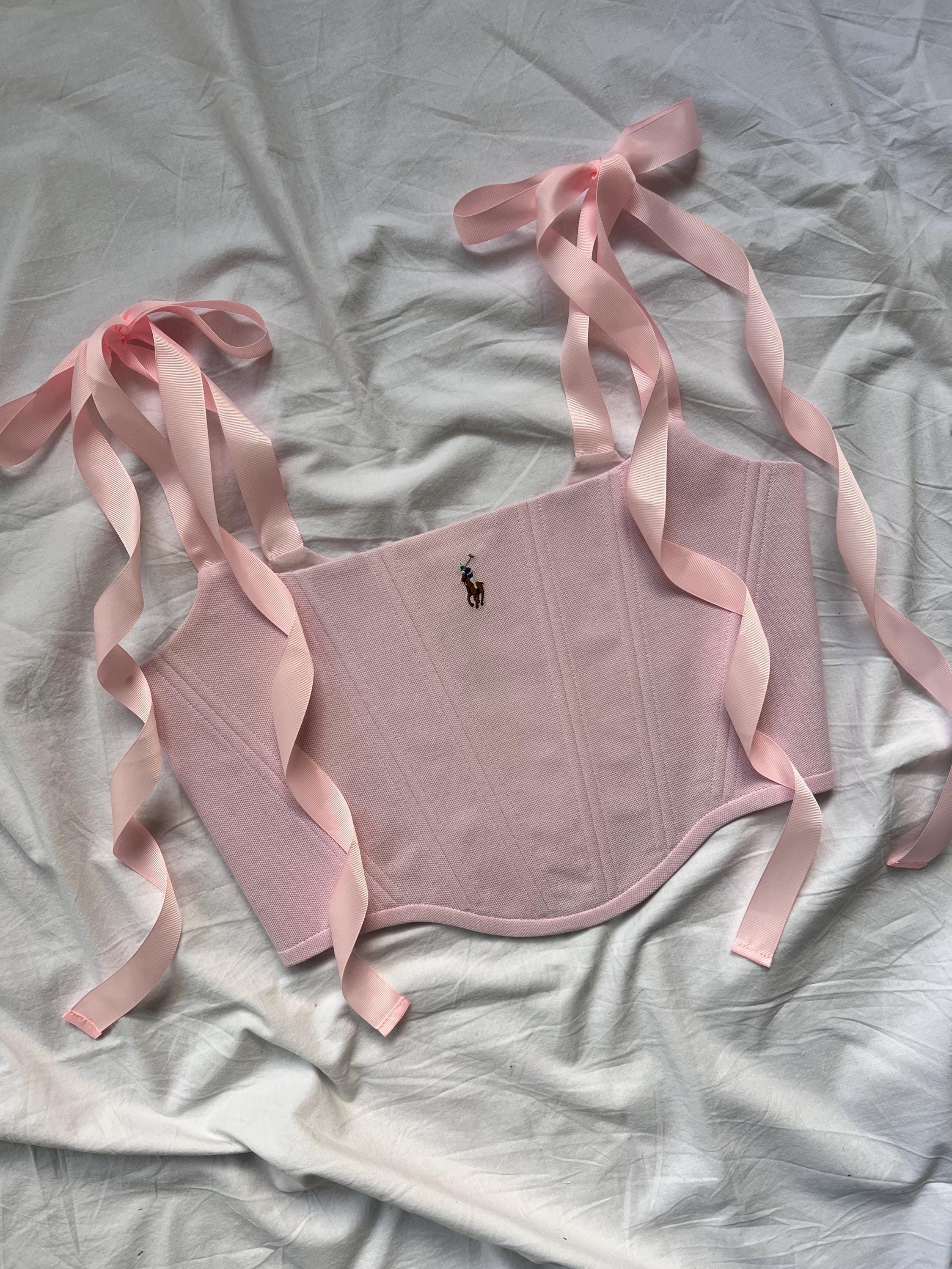 A Corset Top Recycled From a T-shirt. Reworked Corset. Colour: Pink - Etsy