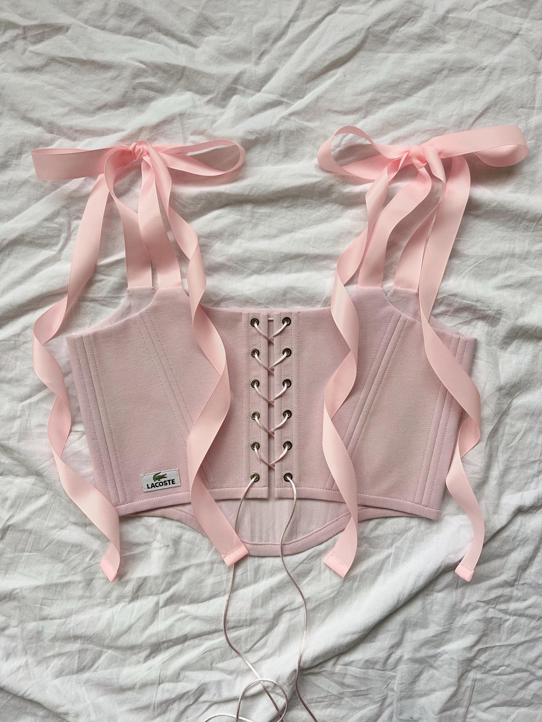 A Corset Top Recycled From a T-shirt. Reworked Corset. Colour: Pink - Etsy