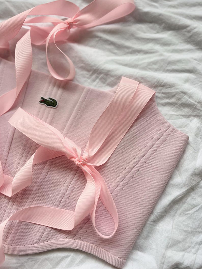 A Corset Top Recycled From a T-shirt. Reworked Corset. Colour: Pink - Etsy