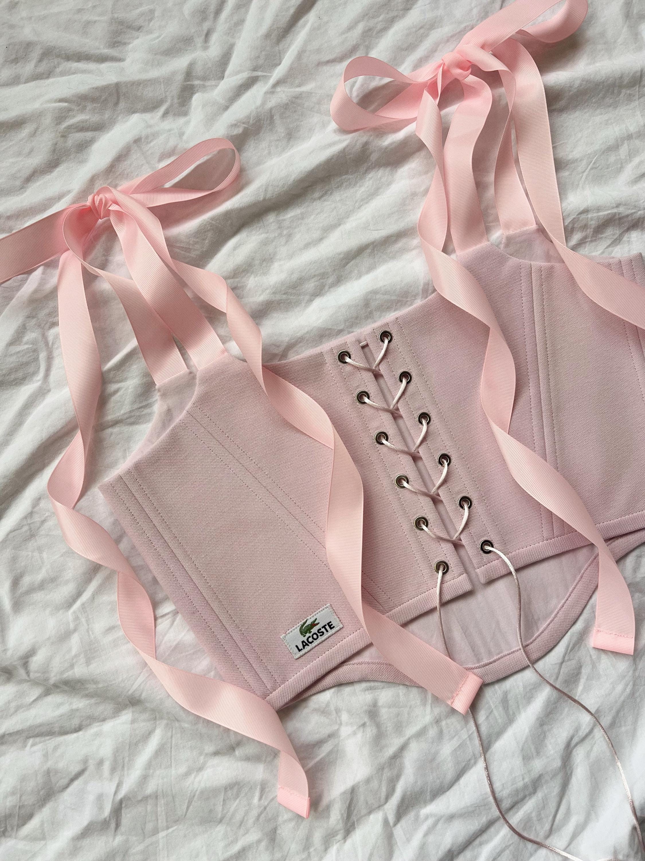 A Corset Top Recycled From a T-shirt. Reworked Corset. Colour: Pink - Etsy