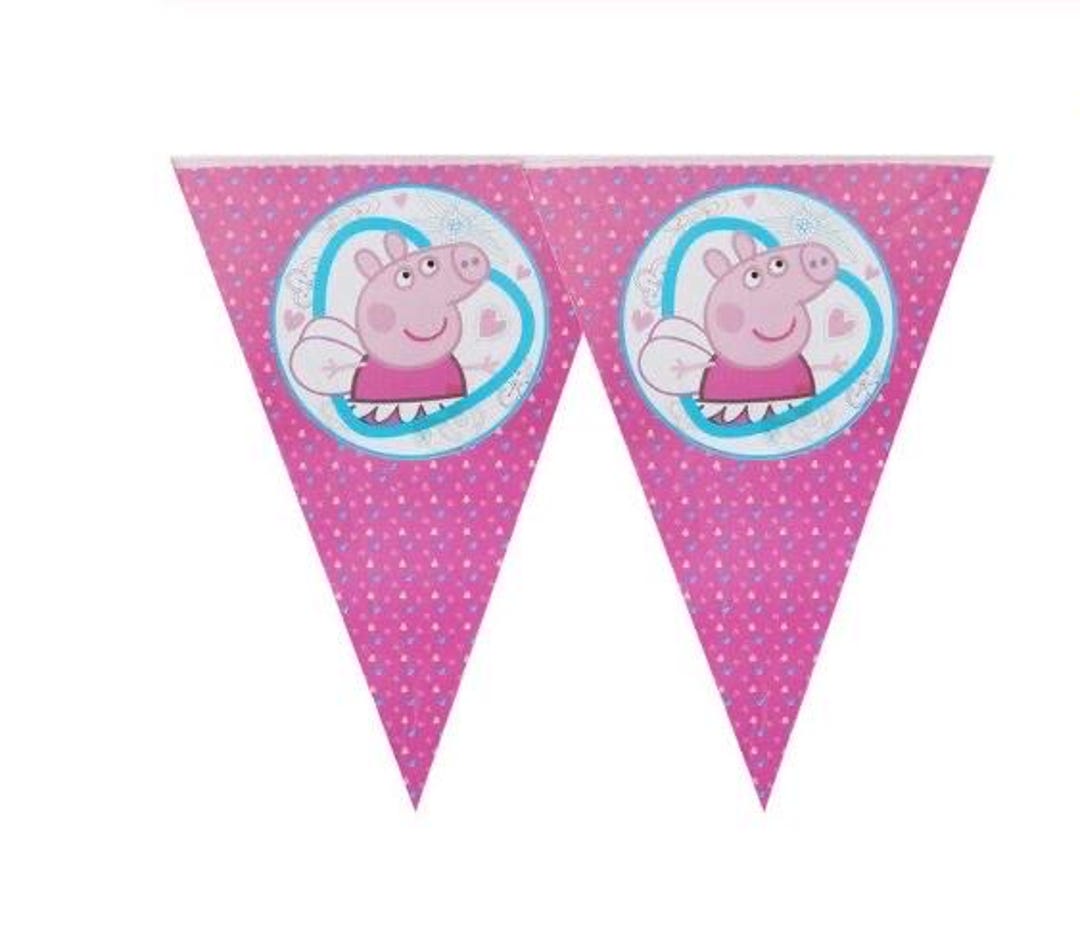 Peppa Pig Themed Birthday Party Banner Bunting Banner Flag Decoration ...