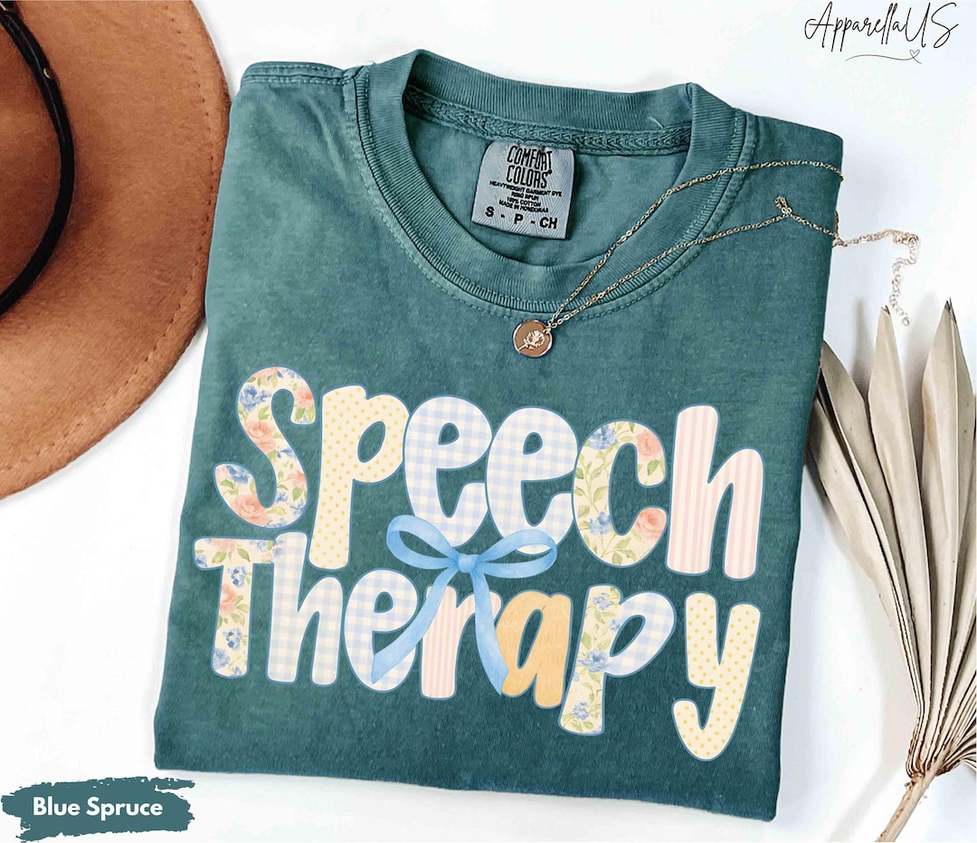 Comfort Colors Speech Therapy Shirt With Bow, SLP Shirt, SLPA Shirt ...