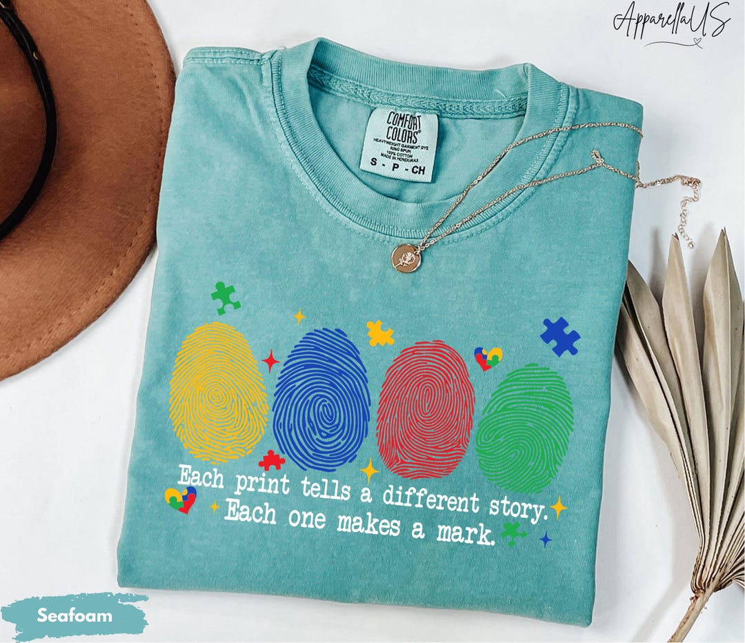 Comfort Colors® Autism Awareness Shirt, Fingerprint Autism Shirt ...