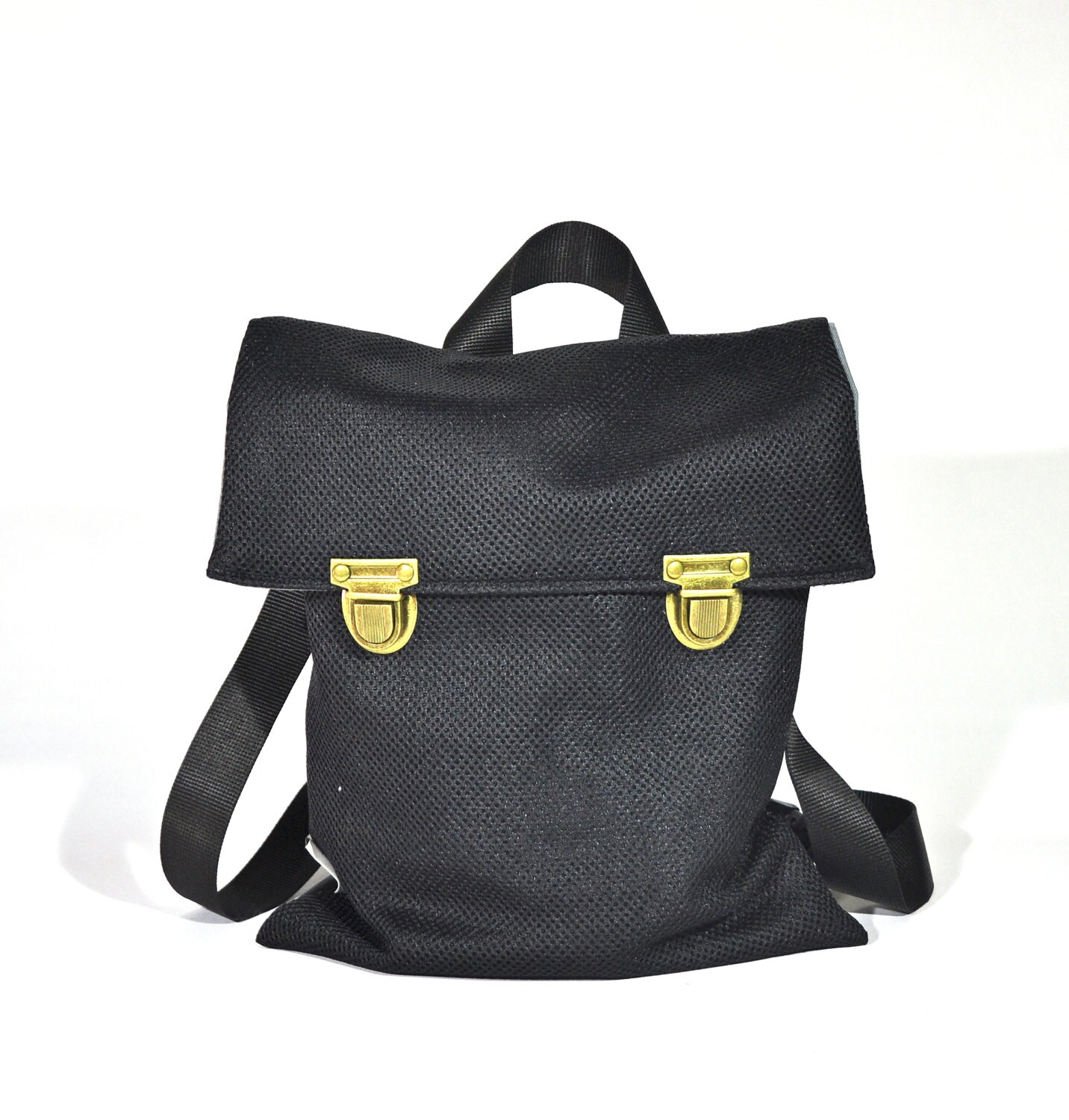 Woman Black Backpack. Woman Black Rucksack. Eco Friendly Backpack ...