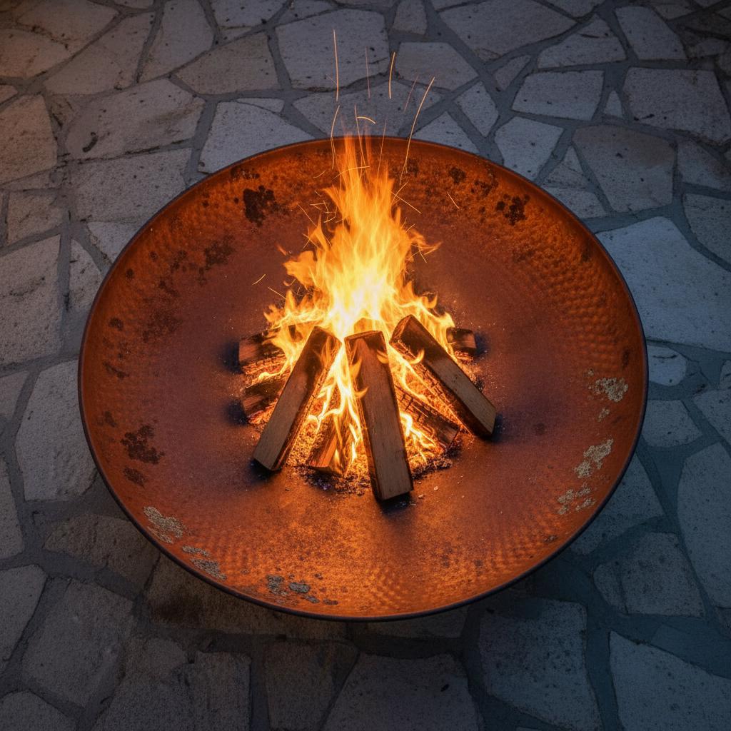 Copper Fire Pit Bowl | Hand-hammered Wide Dish | Aged Rustic Patina ...