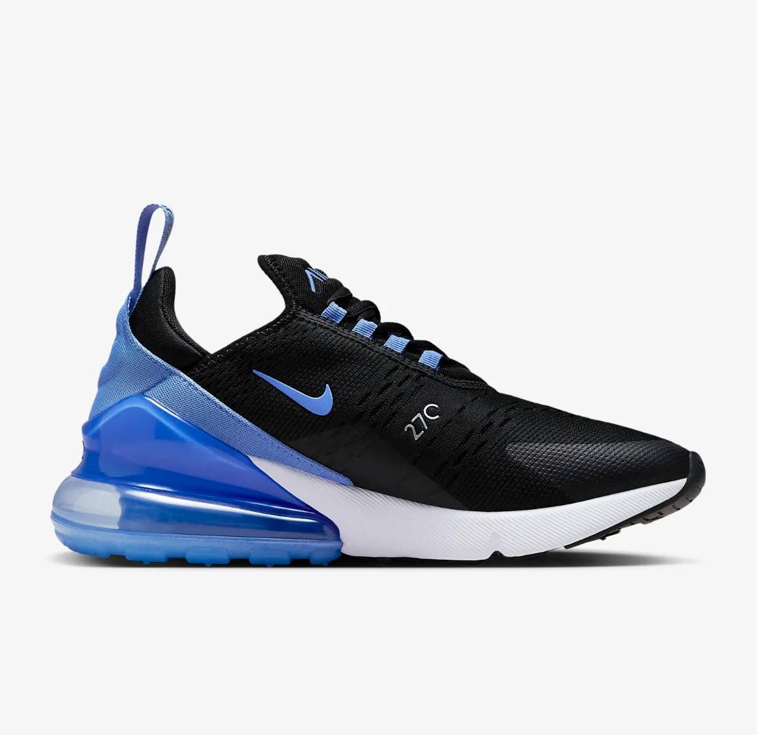 Bling Womens Air Max 270 Blue Black Sneakers Shoes Customized With ...