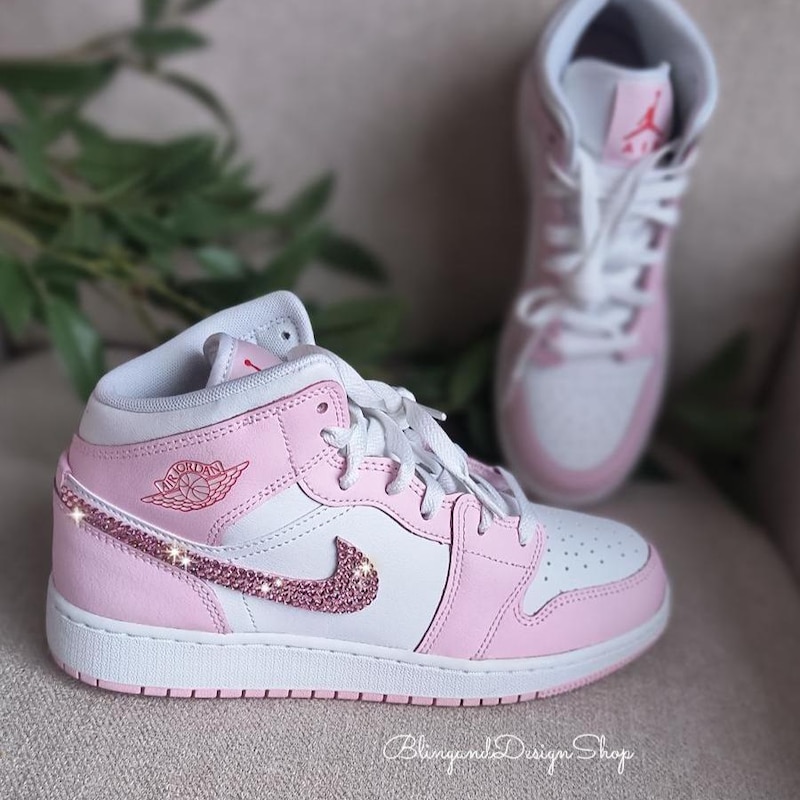 Pink Bedazzled Jordans - Etsy
