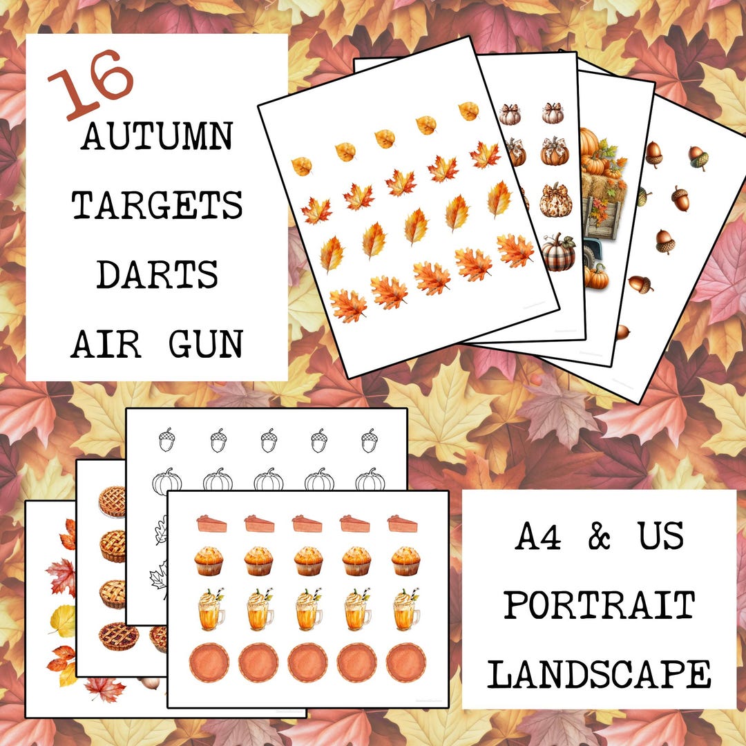 16 Autumn Targets, Shooting Targets, Dart Targets, Indoor Shooting ...