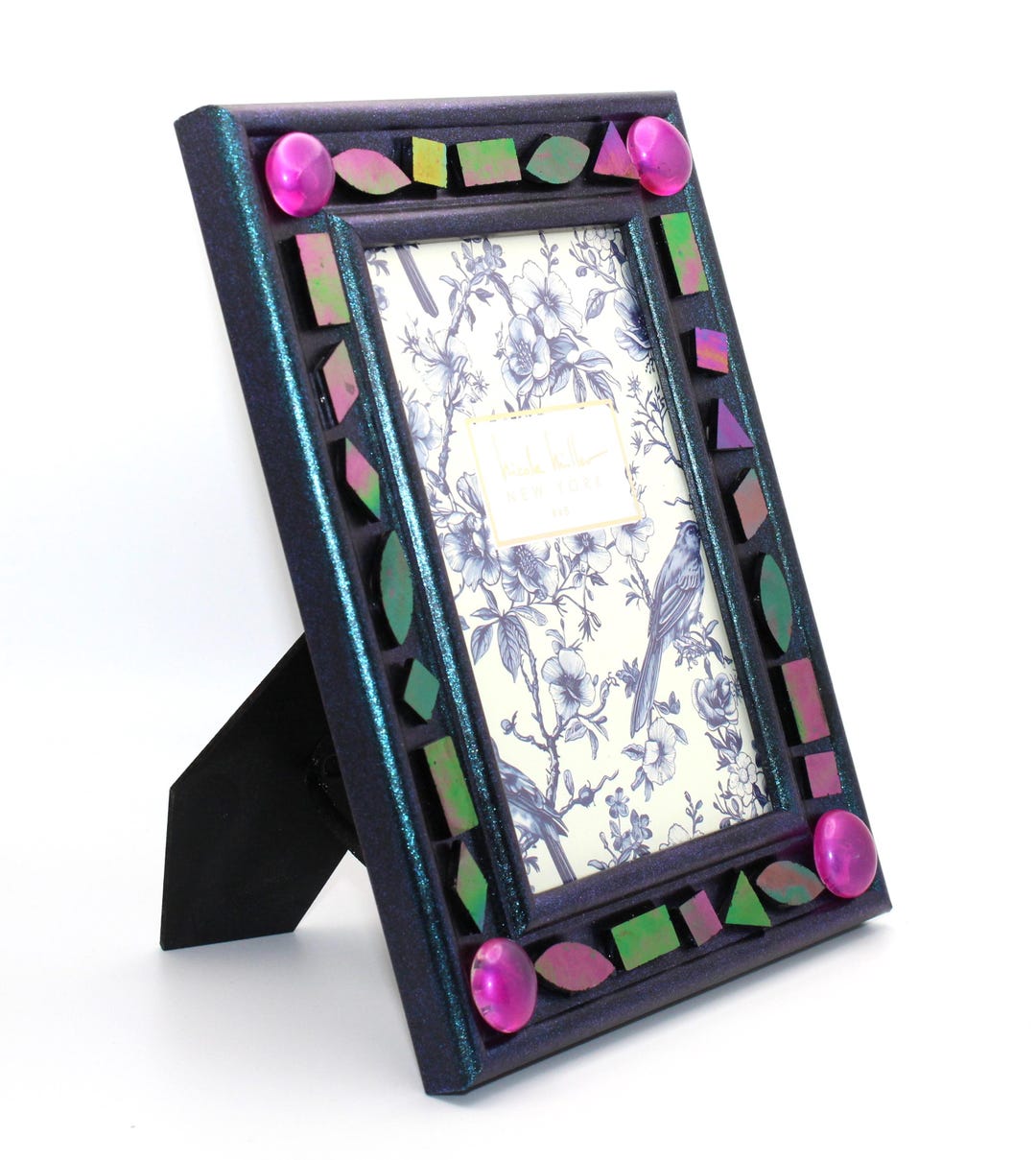 Nicole Miller 4x6 Frame | Hand Painted With Iridescent Shades of Blue ...