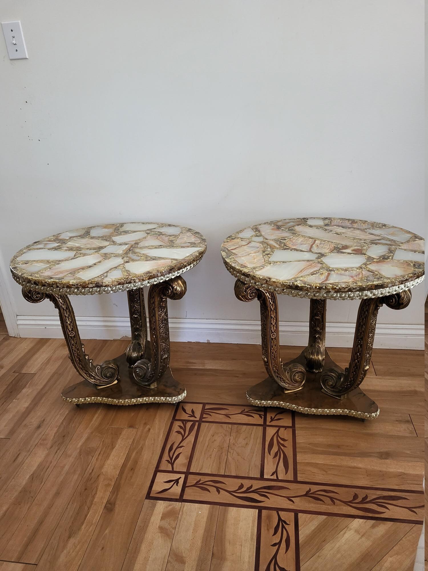 Pair of Hollywood Regency Abalone Tables in the Style of Arturo Pani - Etsy