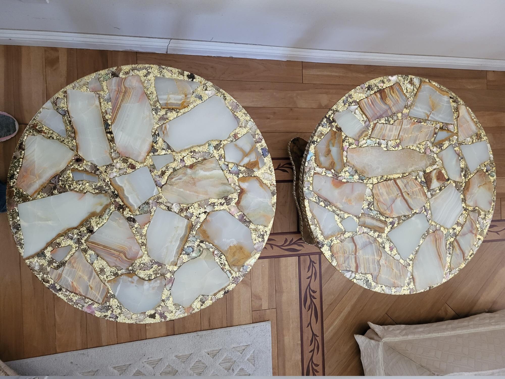 Pair of Hollywood Regency Abalone Tables in the Style of Arturo Pani - Etsy