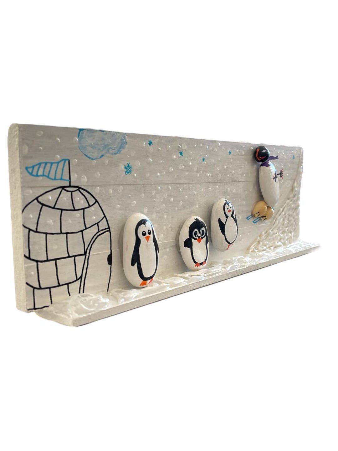 Sky Area, Stone Penguin, Stone Paint, Hanging, Stone Art Pebble Art ...