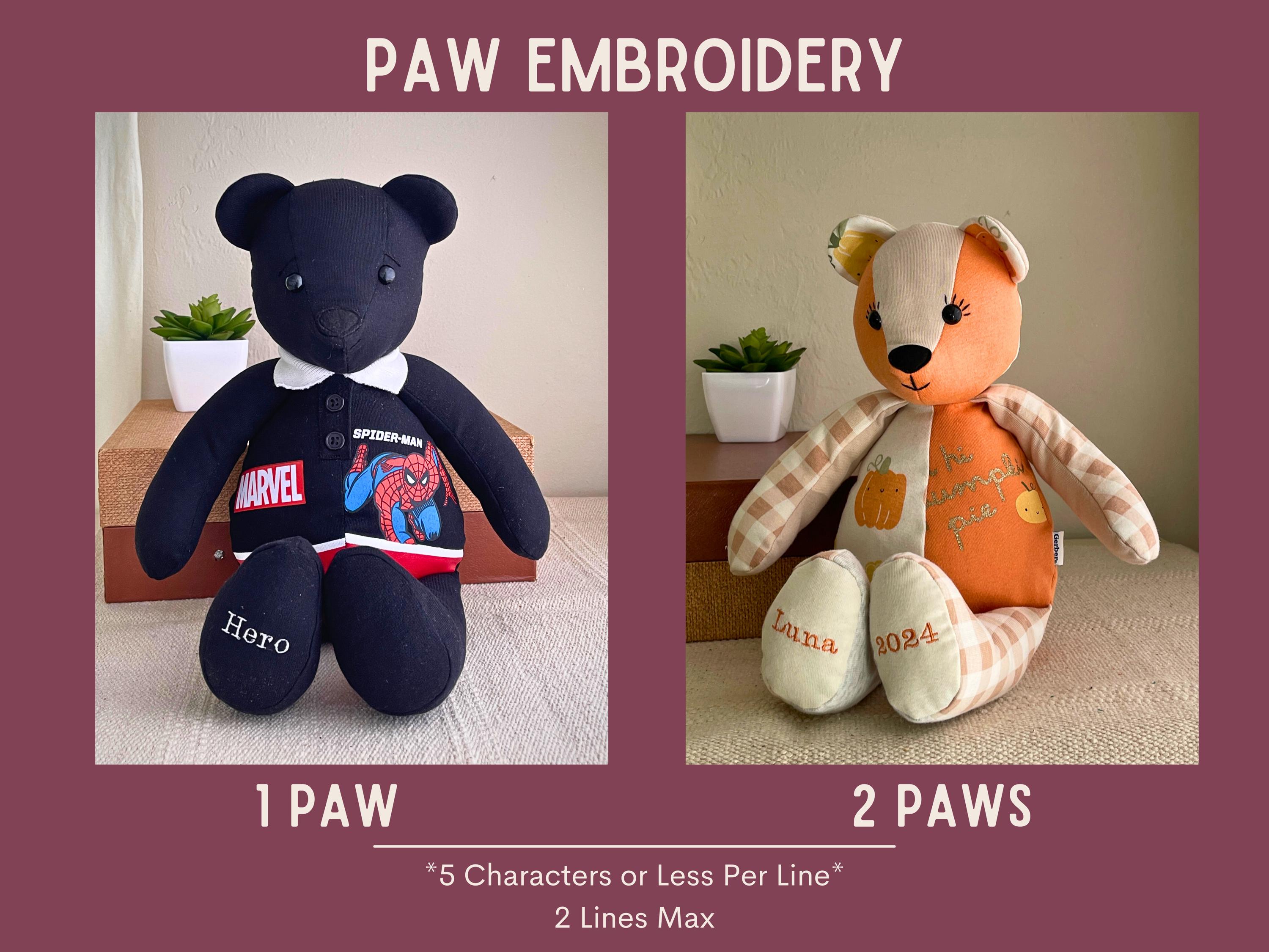 Keepsake Handmade Memory Bear | A Custom Remembrance Teddy Bear ...