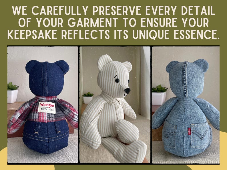 Keepsake Handmade Memory Bear | A Custom Remembrance Teddy Bear | Memory Gift for a Loss - Etsy