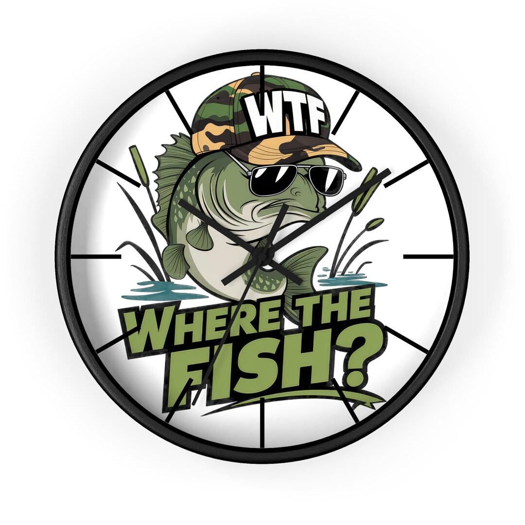 Fishing Wall Clock, Fisherman Gift, Fishing Lover Decor, Rustic Fishing ...