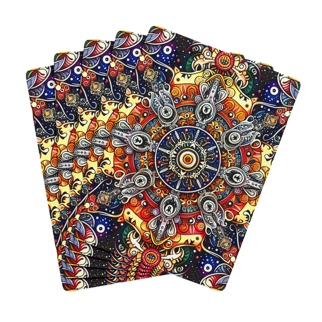 Art Deco Playing Cards, Decorative Poker Deck, Colorful Deck of Cards ...