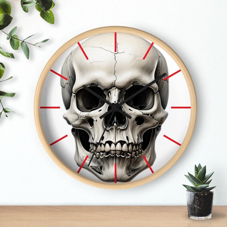 Gothic Skull Wall Clock, Spooky Home Decor, Halloween Decoration, Skeleton Wall Art, Creepy Room ...