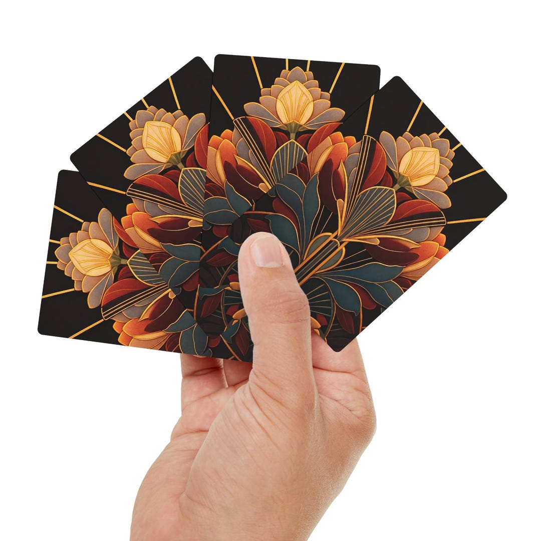 Art Deco Poker Cards, Vintage Card Deck, Retro Playing Cards, Casino ...